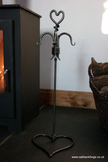 Heart Fireside companion Set with Tongs - Oakbeck Forge - Blacksmith ...