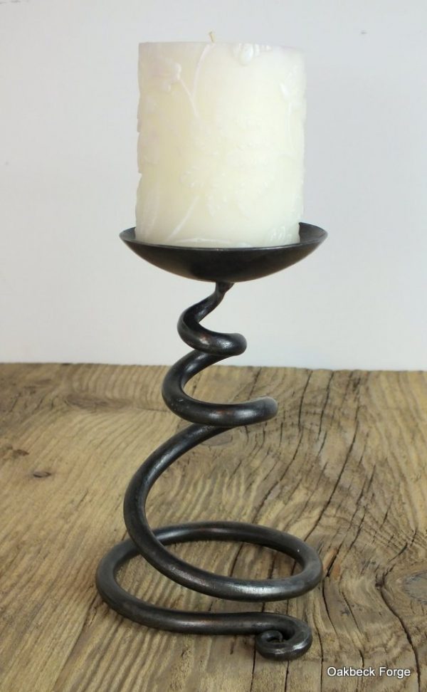 Twirl Candle holder - Blacksmith Hand Forged - Oakbeck Forge ...