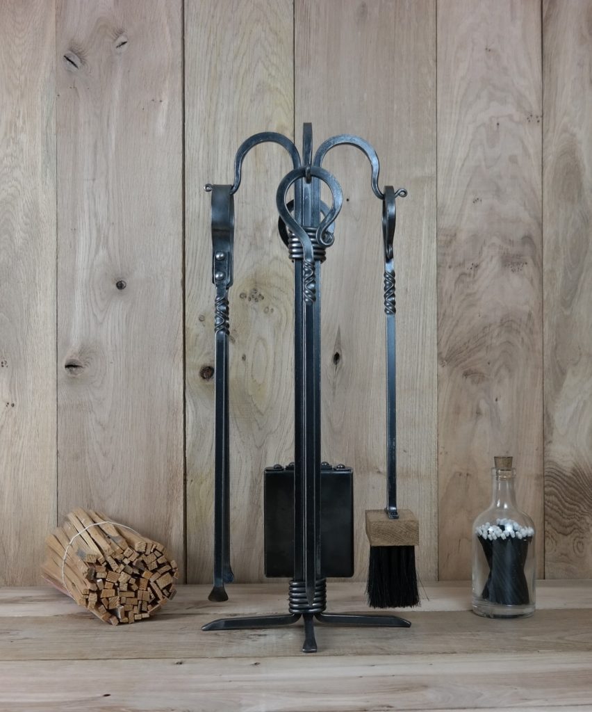 Reverse Twist Fireside Companion Set with Tongs